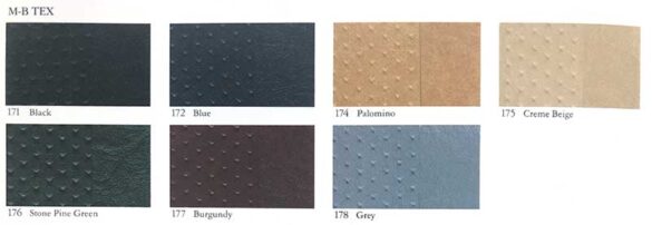1987 Mercedes Color and Upholstery Options - Mercedes Market